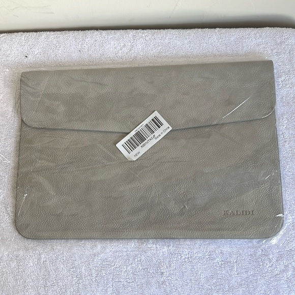 Bags | Nib Grey Faux Leather Envelope Style Laptop Travel Case | Poshmark